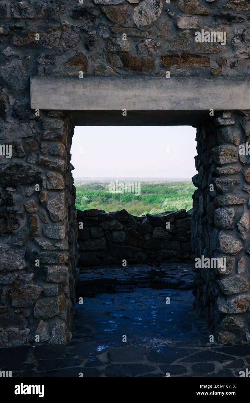 old ruined gate image background Stock Photo - Alamy