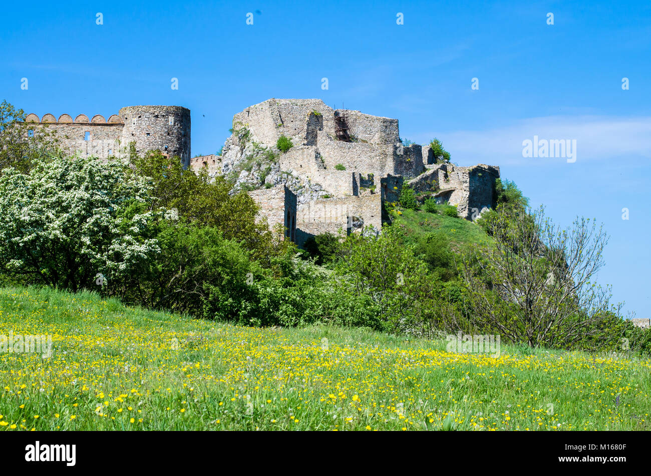 old ruined castle image background Stock Photo - Alamy