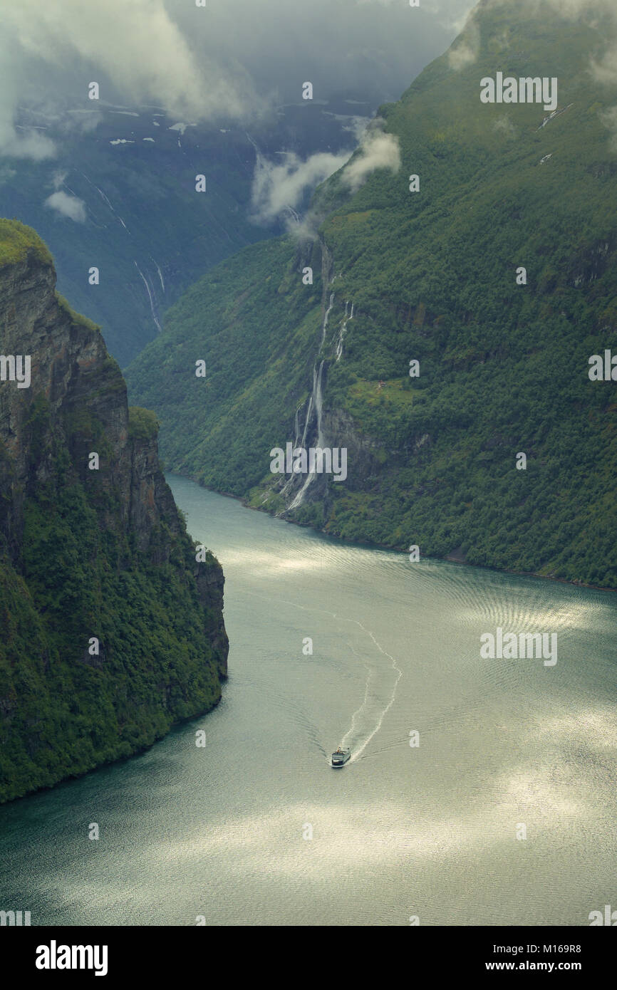 Aerial view breathtaking geirangerfjord hi-res stock photography and ...