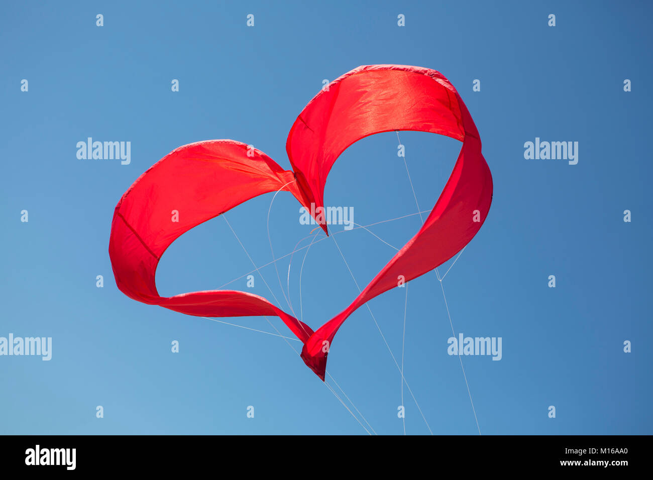 Heart shaped kite, on the beach, Portbail, Cotentin, la Manche ...