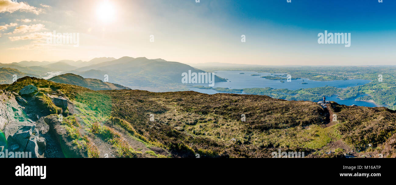 Beautiful sunny panorama of irish mountain landscape Stock Photo - Alamy