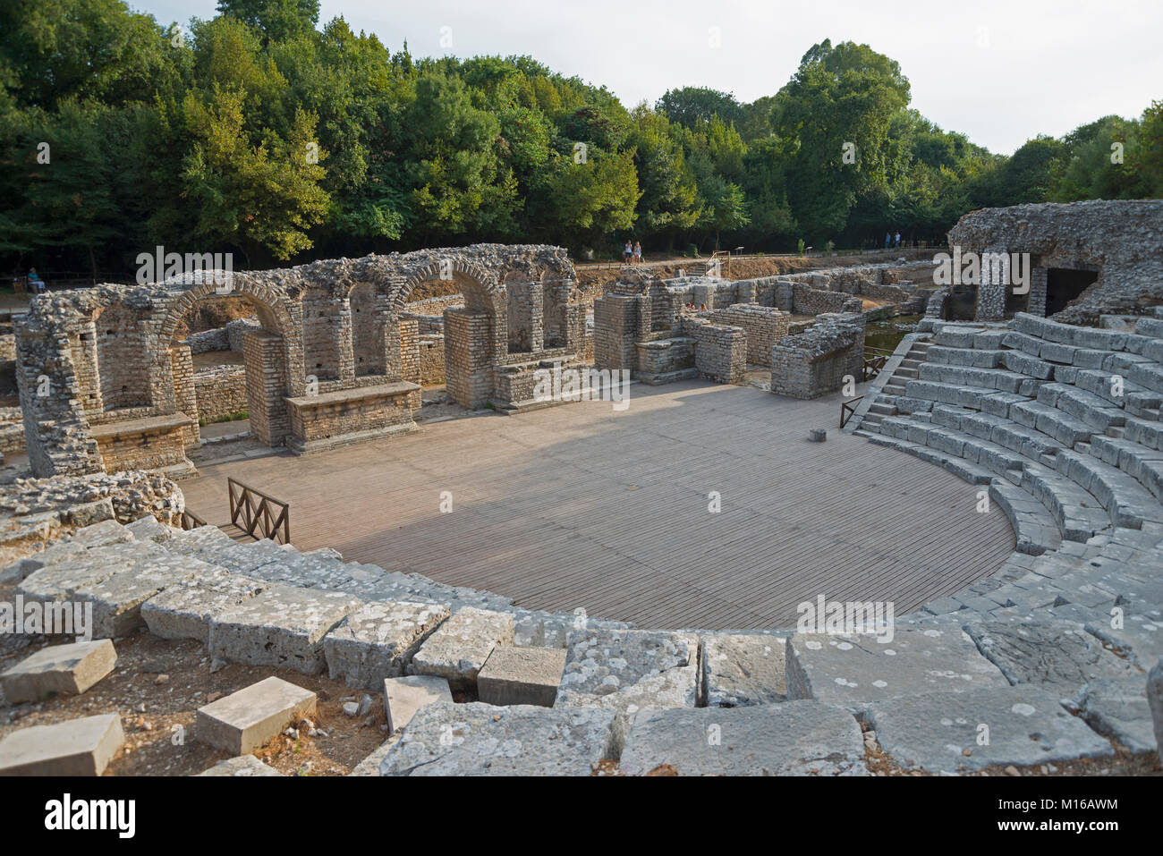 Ancient theatre, ruined city, National Park Butrint, Saranda, Albania ...