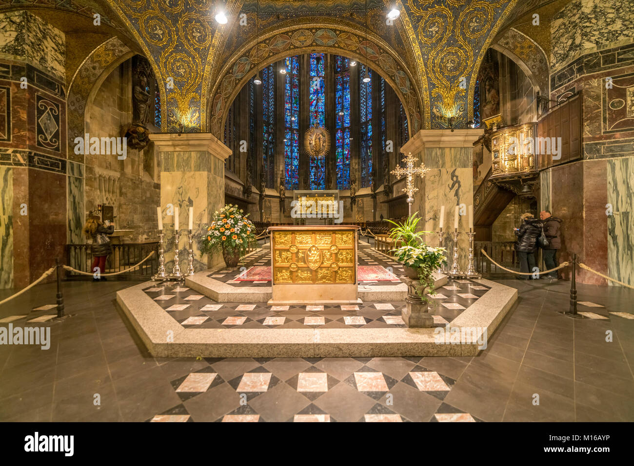Altar room in the Aachen Cathedral, Aachen, North Rhine-Westphalia, Germany Stock Photo - Alamy
