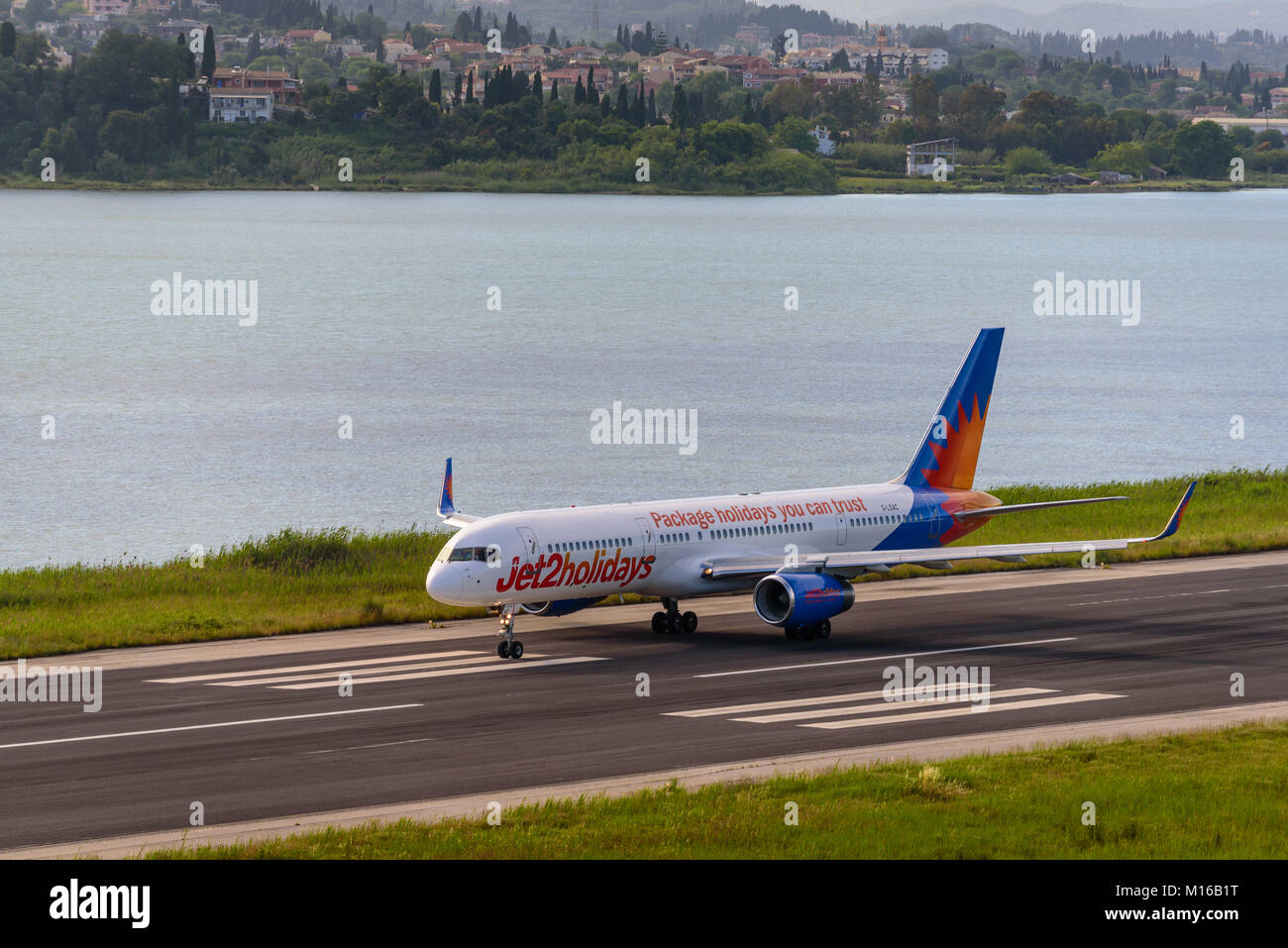 Jet2 plane landing corfu hi-res stock photography and images - Alamy
