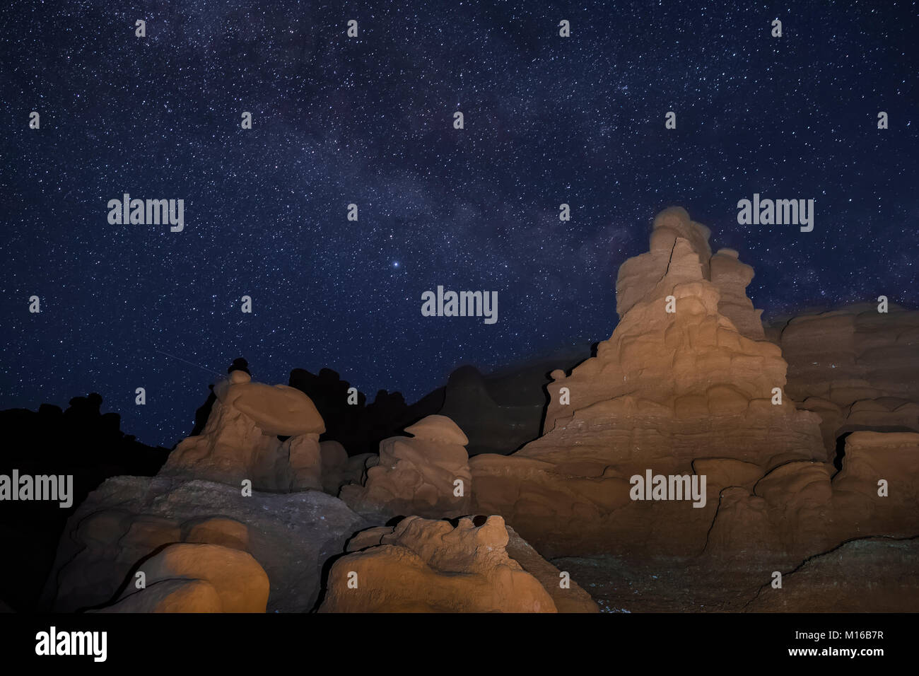 Goblin valley state park utah night sky High Resolution Stock ...