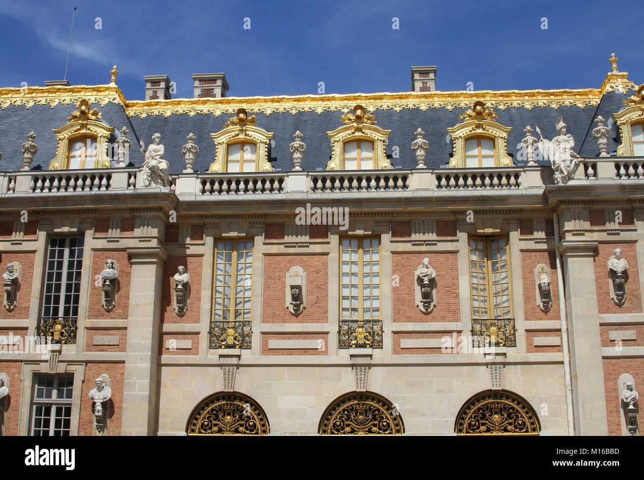 The Marble Court of the Versailles Palace, Ile-de-France, France Stock ...
