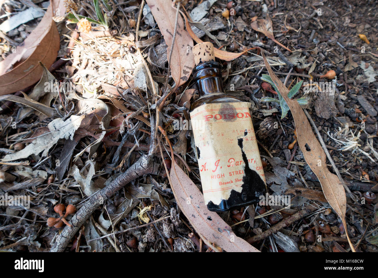 Australian poison bottle with old label Stock Photo - Alamy