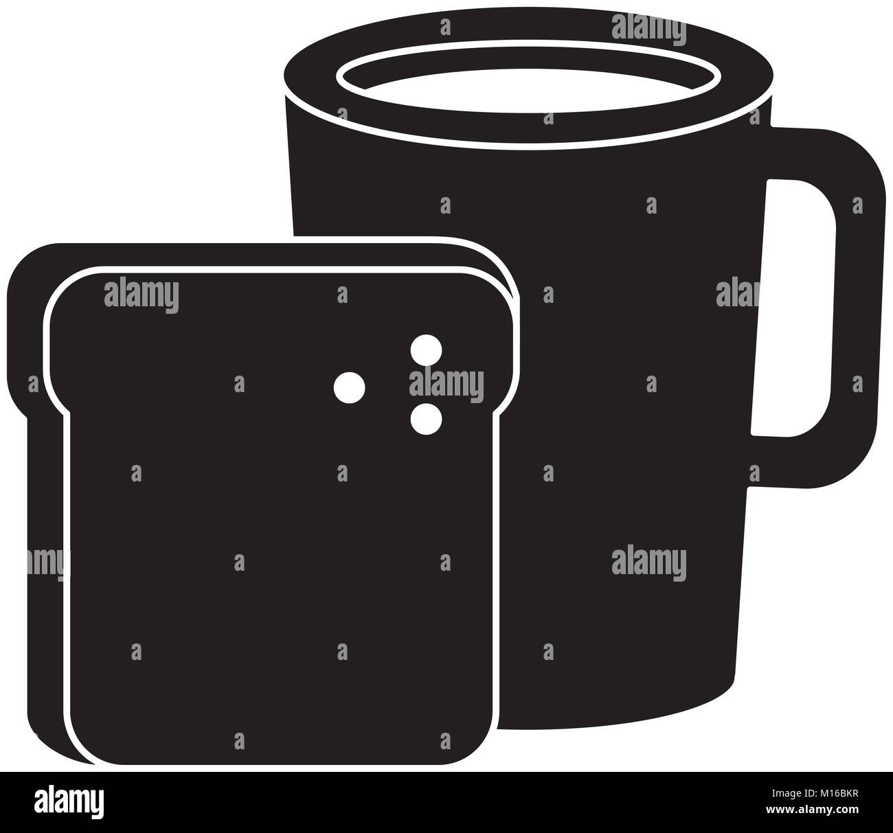 coffee cup drink with toast bread vector illustration design Stock ...