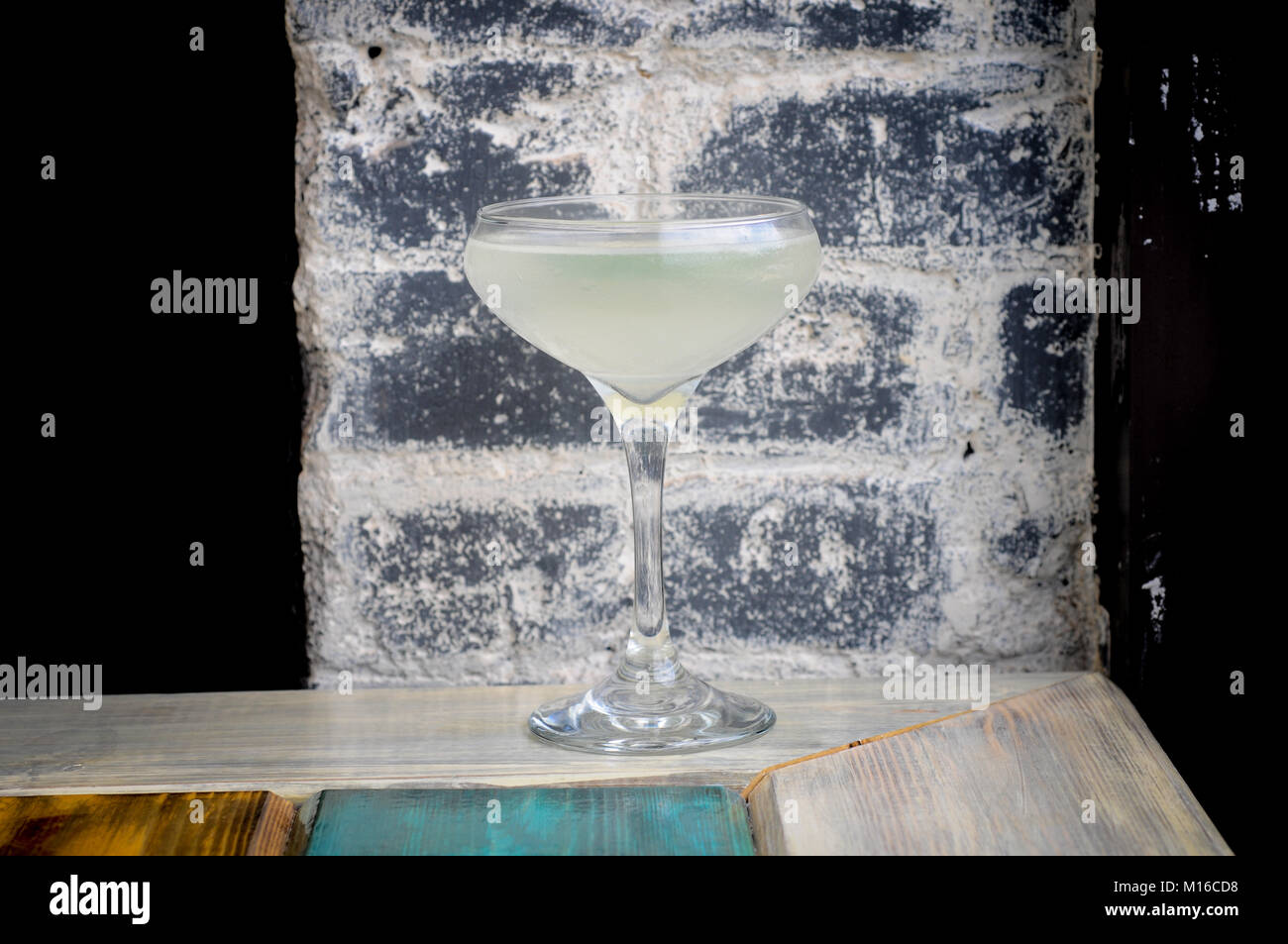 Clear vodka cocktails with lemon Stock Photo - Alamy