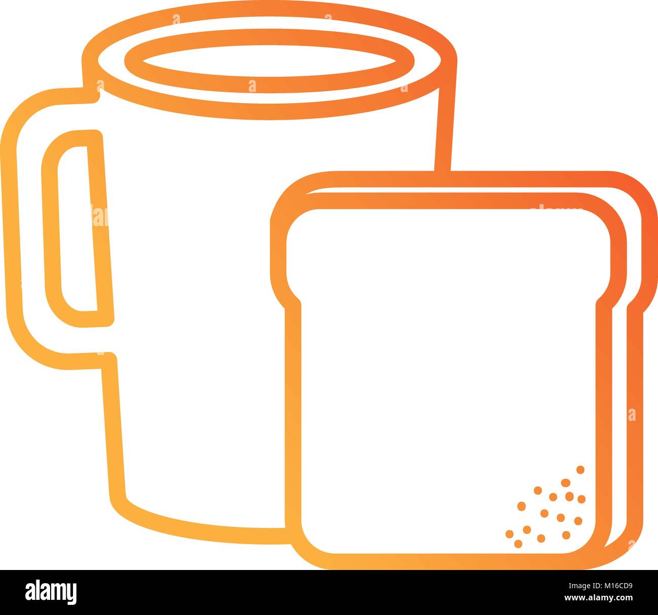 coffee cup drink with toast bread Stock Vector Image & Art - Alamy