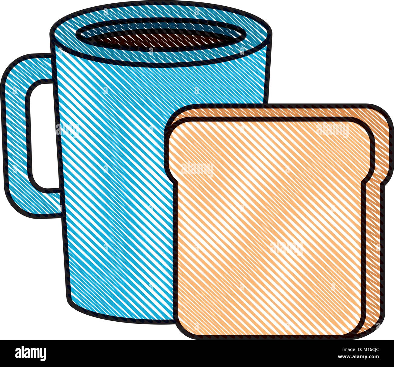 coffee cup drink with toast bread Stock Vector Image & Art - Alamy