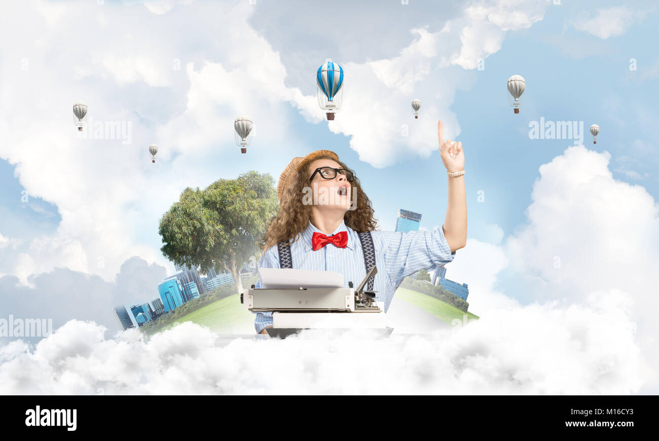 Creative inspiration of young female writer Stock Photo - Alamy