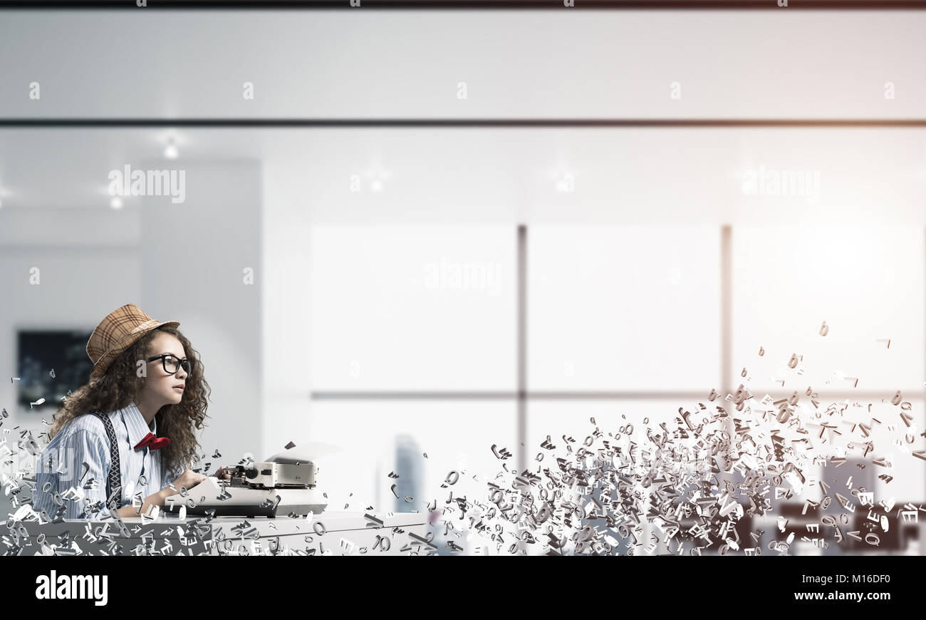 Creative inspiration of young female writer Stock Photo - Alamy