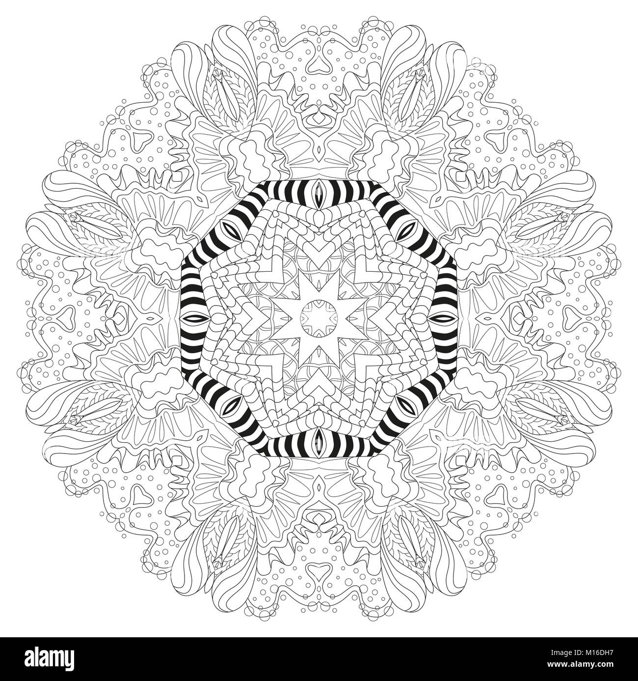 Vector Adult Coloring Book Textures. Hand-painted art design. Adult ...