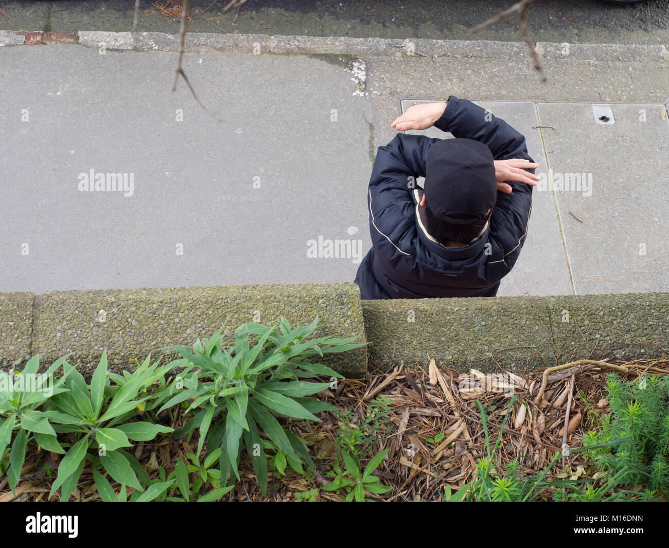 Man On A Footpath Stock Photo - Alamy
