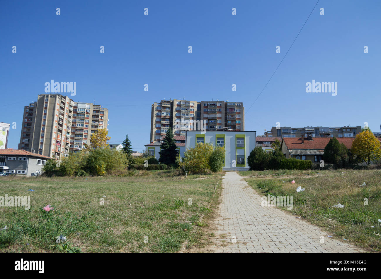 Residential Houses and Apartment Buildings in Pristina, Kosovo Stock ...