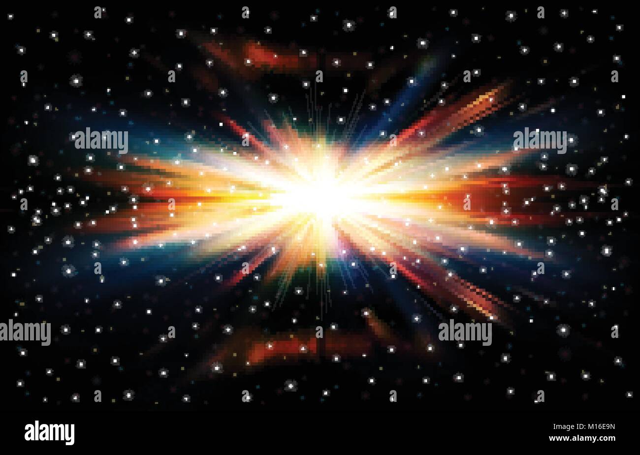 abstract black space background with stars and supernova vector ...