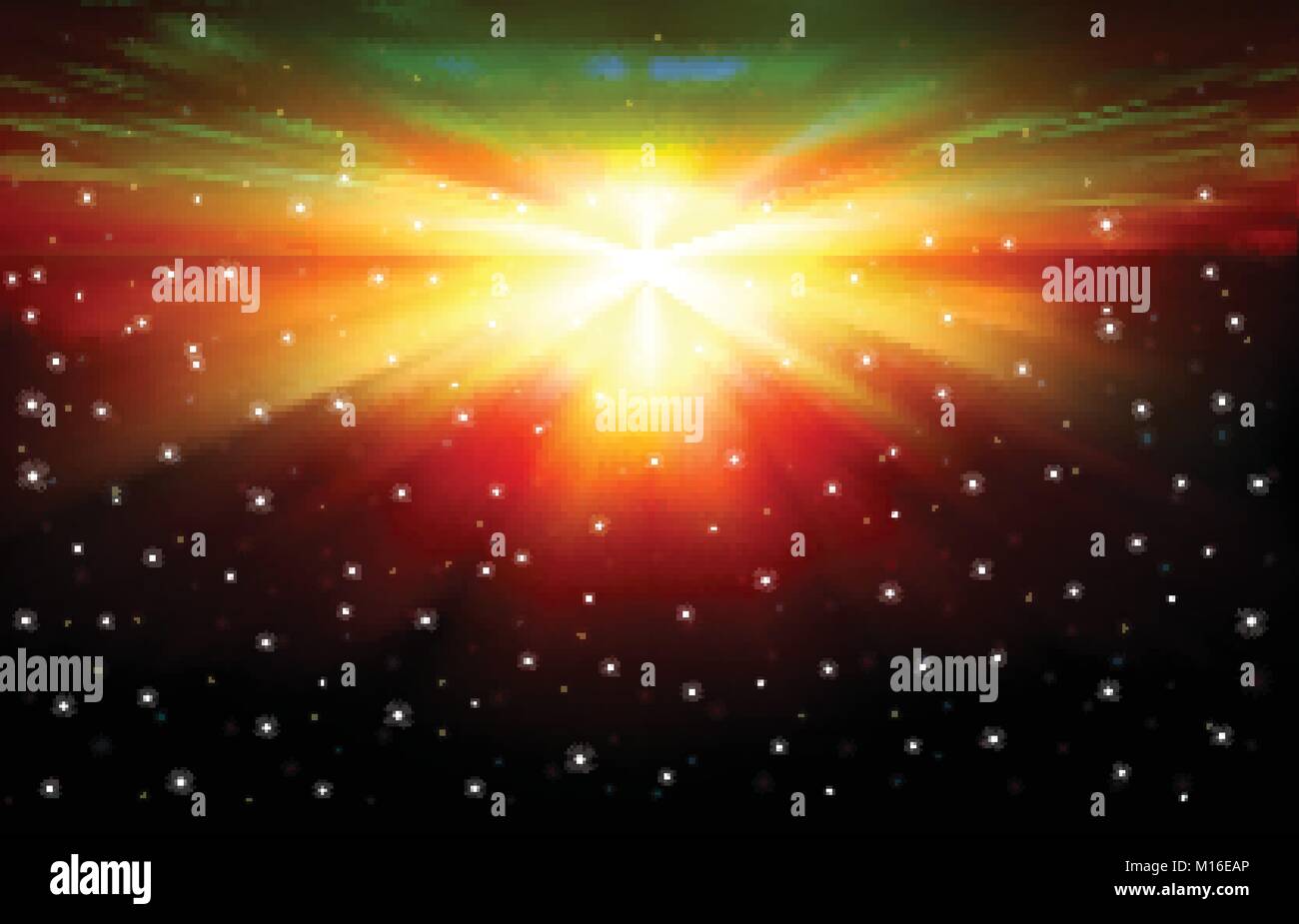abstract space background with stars and supernova vector illustration ...