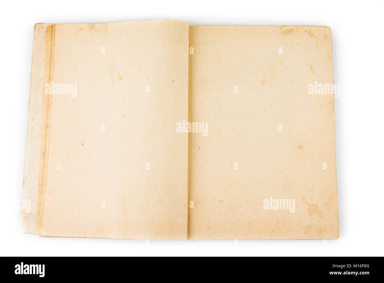Old open book with blank vintage yellow pages Stock Photo - Alamy