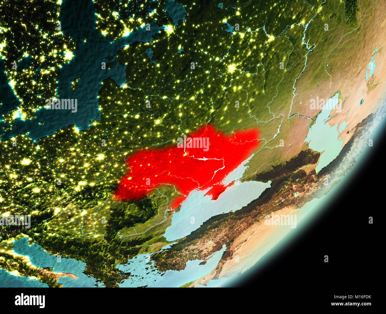 Map ukraine highlighted in red hi-res stock photography and images - Alamy