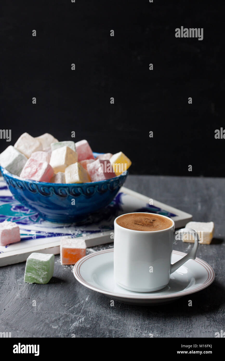 Turkish coffee and Turkish delight Stock Photo - Alamy