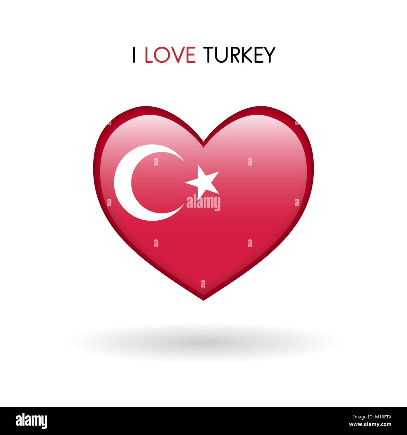 Love Turkey symbol. Flag Heart Glossy icon on a white background ...
