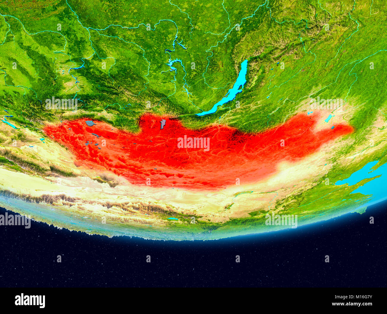 Mongolia satellite image hi-res stock photography and images - Alamy