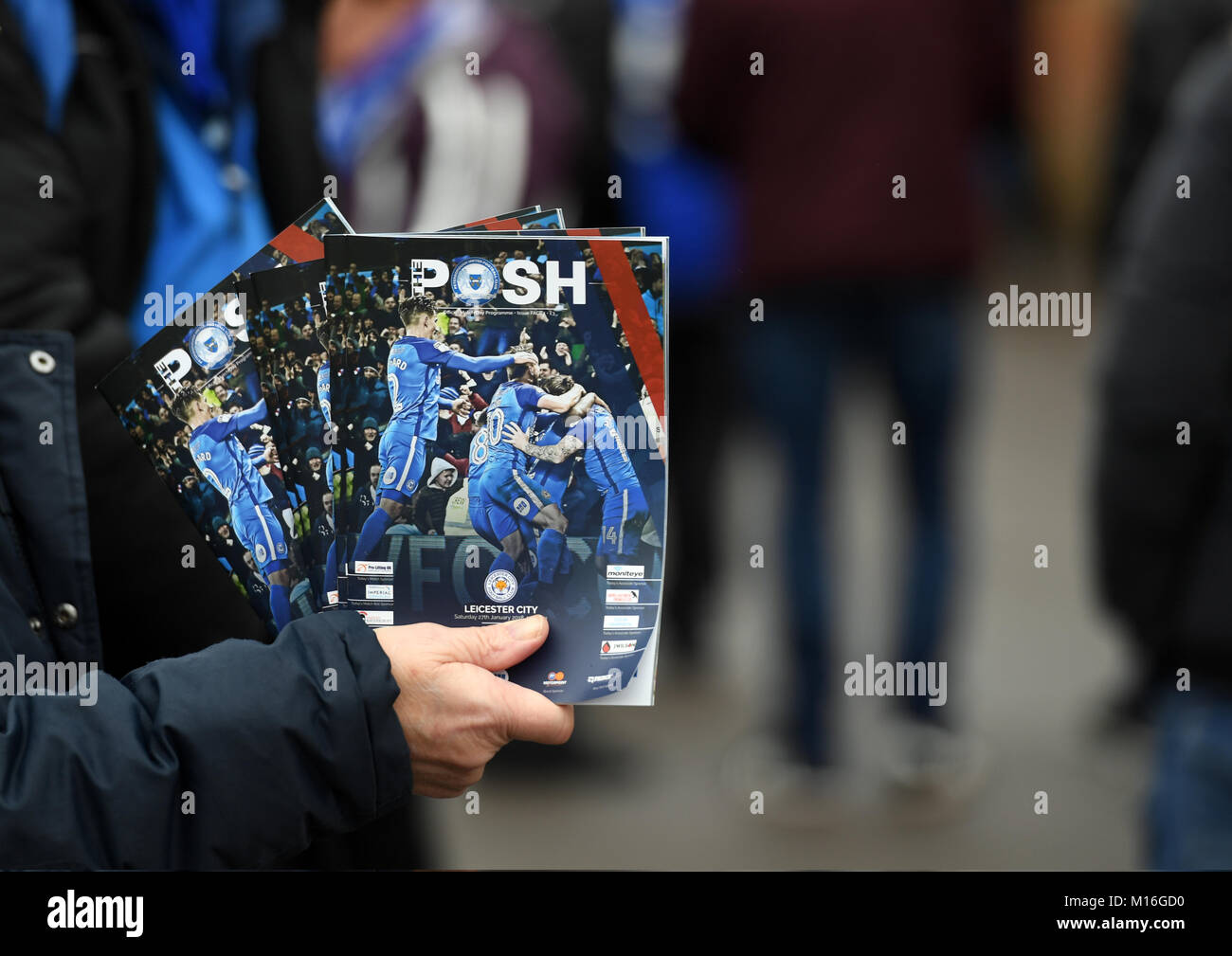 Matchday programmes on sale before the Emirates FA Cup, fourth round ...