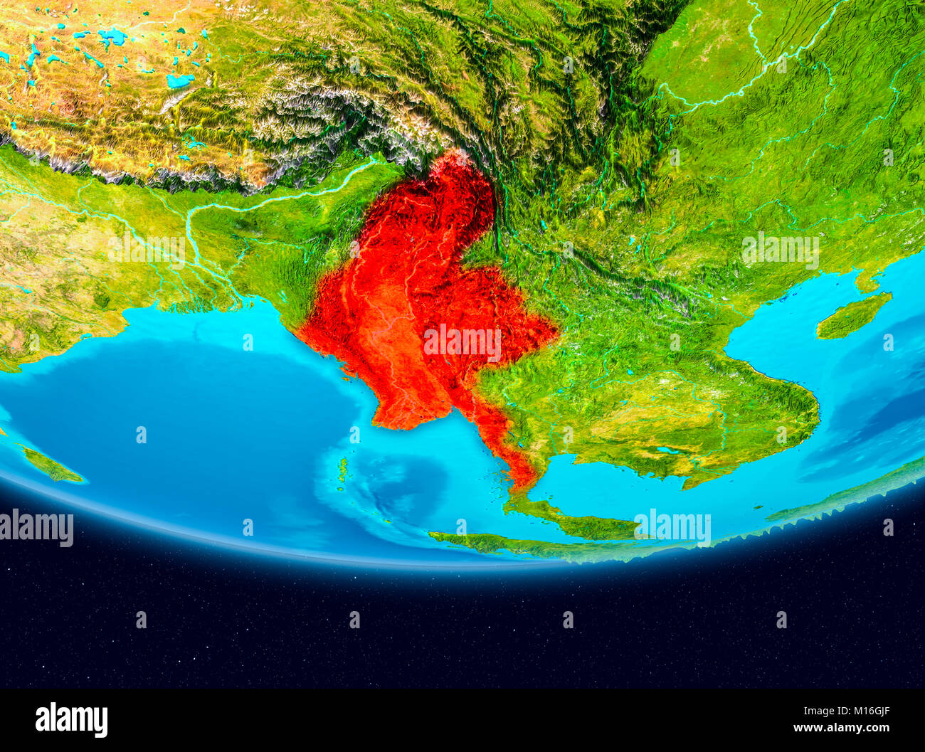 Myanmar satellite image hi-res stock photography and images - Alamy