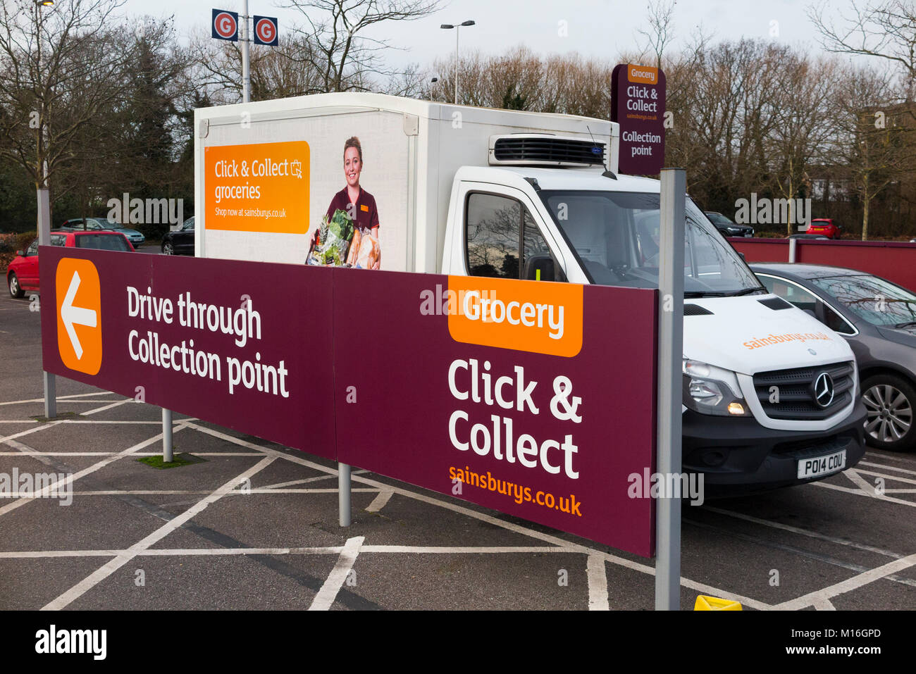 Sainsburys click and collect drive through collection point for ...