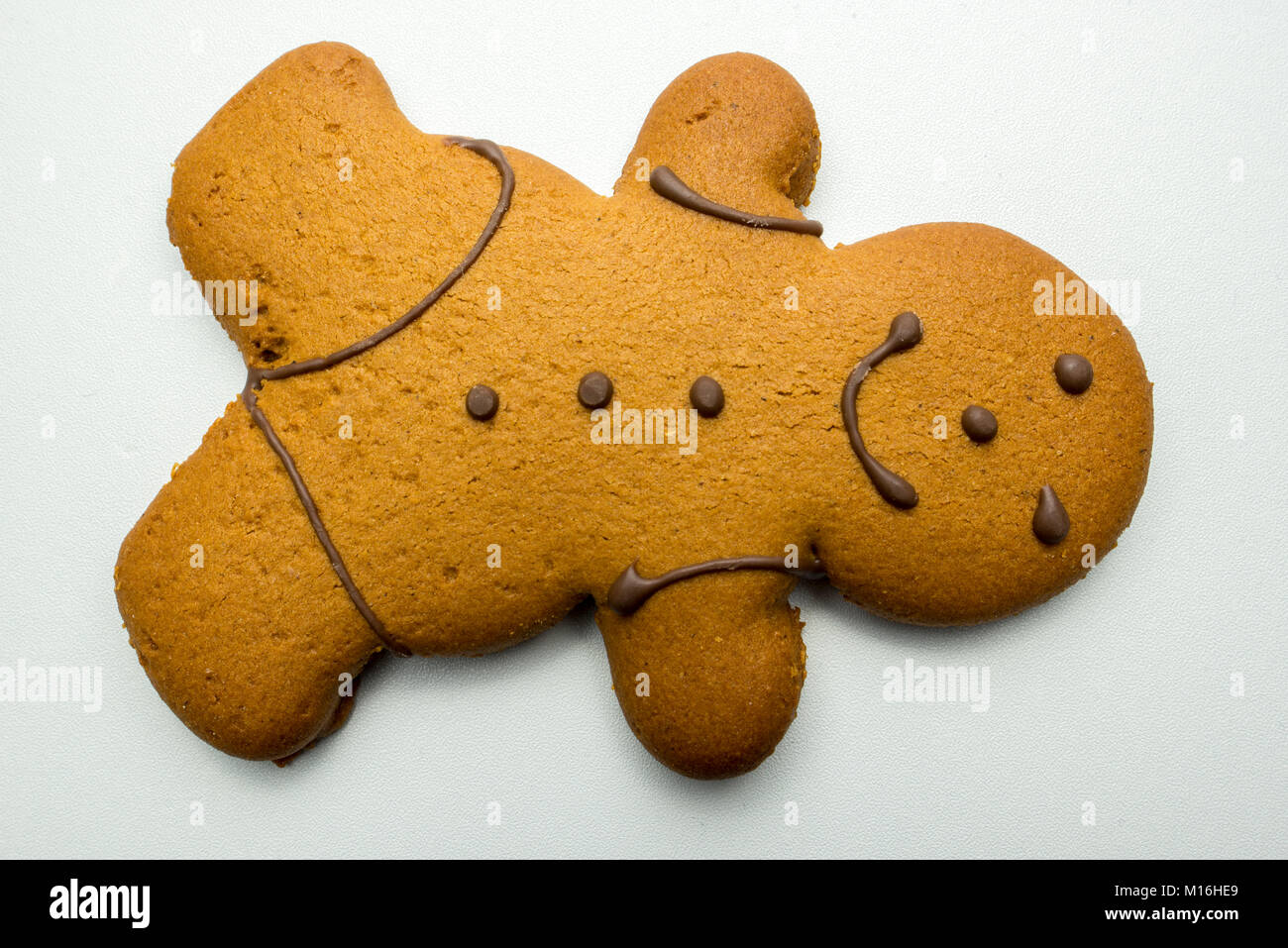 Home-Made Ginger Bread Men Close Up On A White Background Stock Photo ...