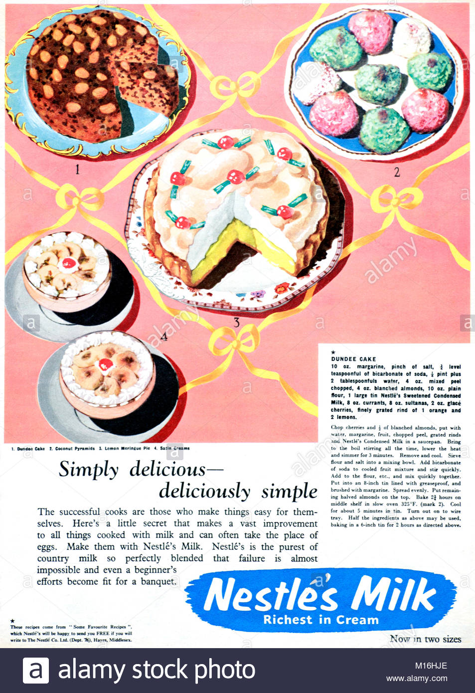 1950s adverts for food hi-res stock photography and images - Alamy