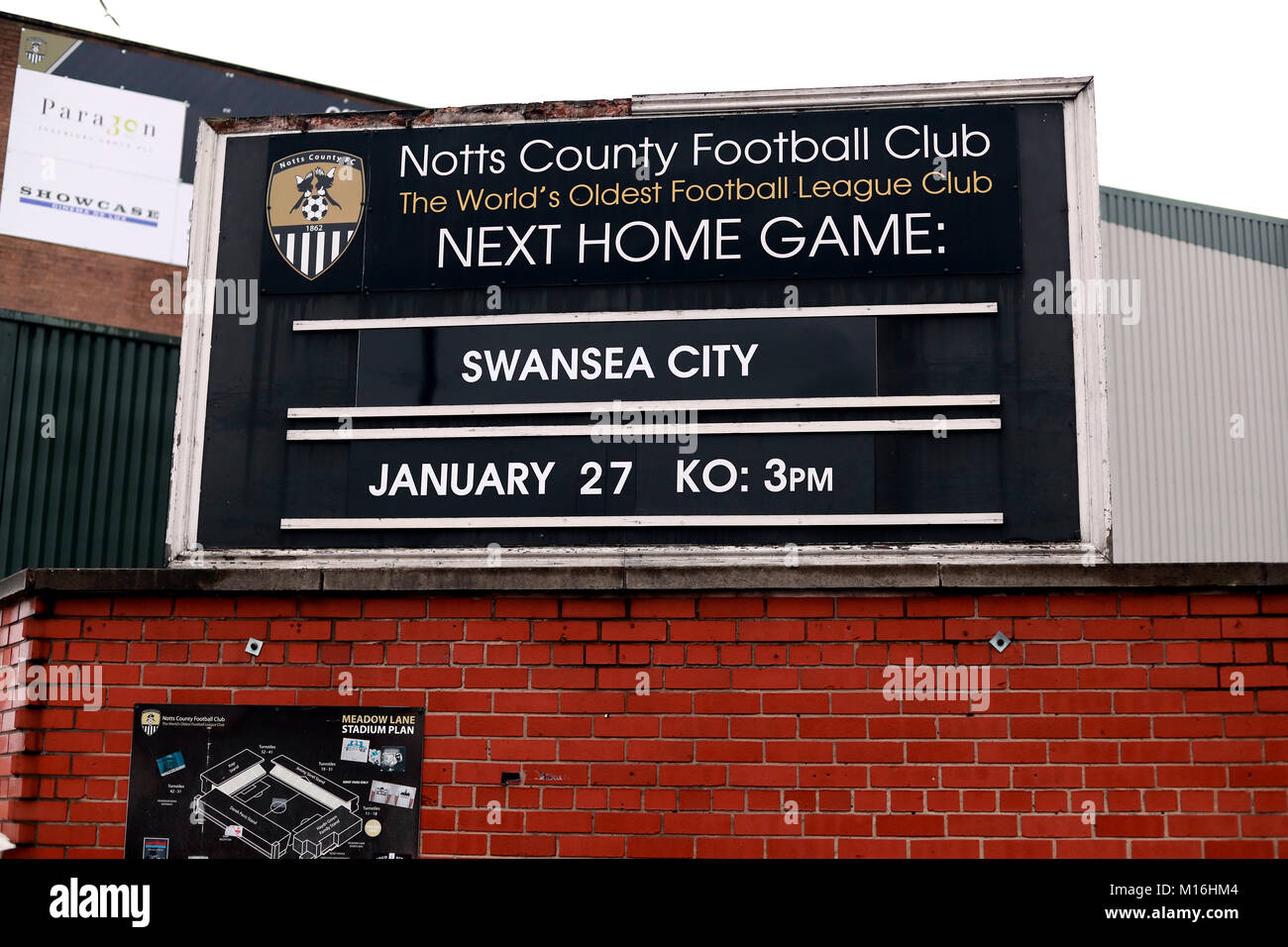 A match fixture board displays the match before the Emirates FA Cup ...
