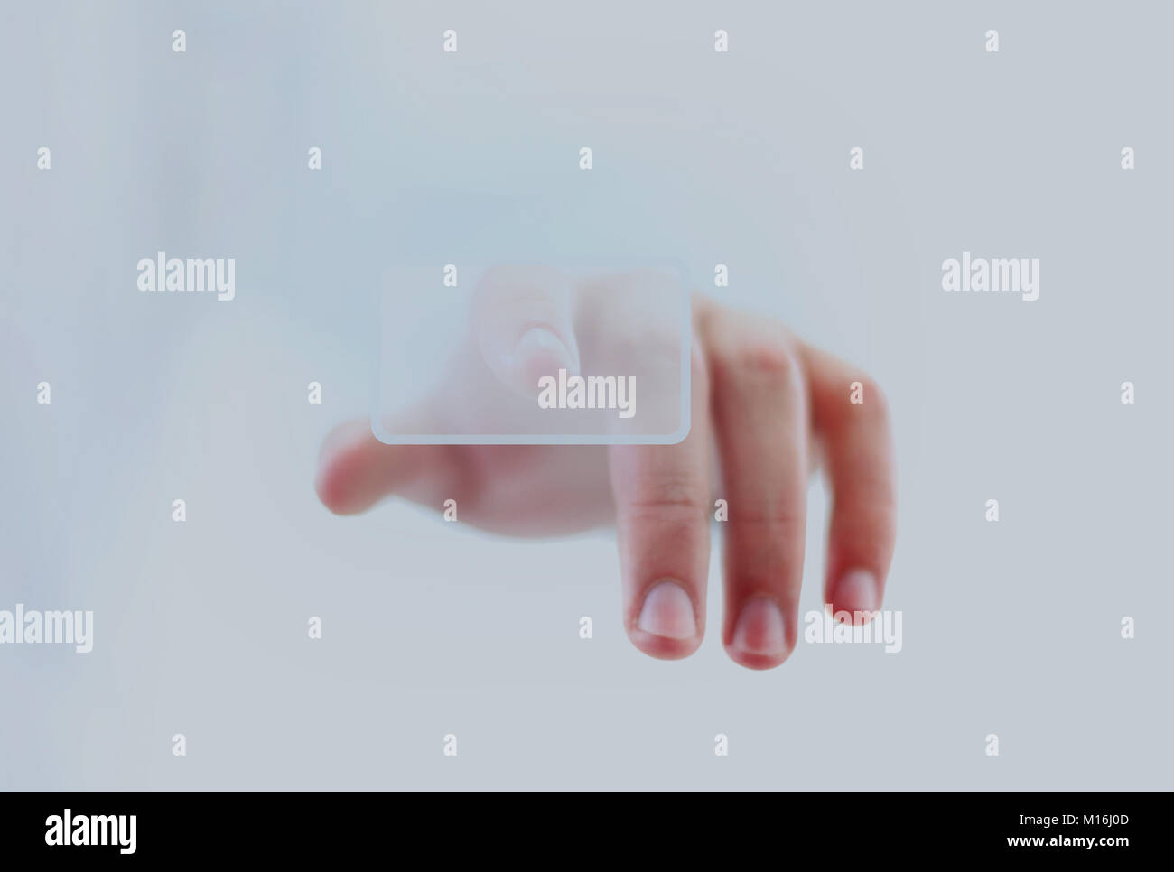 finger touching button Stock Photo - Alamy
