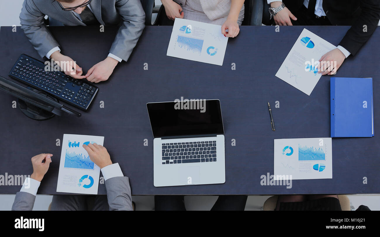 Business People on a Meeting. Top view Stock Photo - Alamy