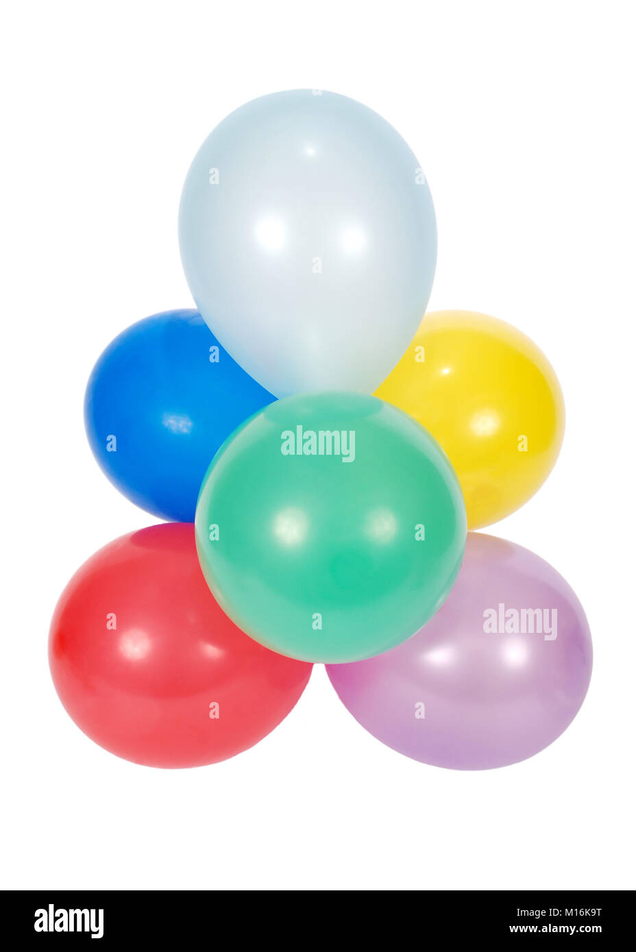 Red. Yellow. Green. Blue. Violet. Balloons isolated on white background ...