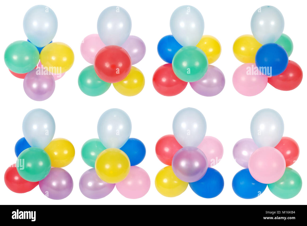 Red. Yellow. Green. Pink. Blue. Violet. Balloons isolated on white ...