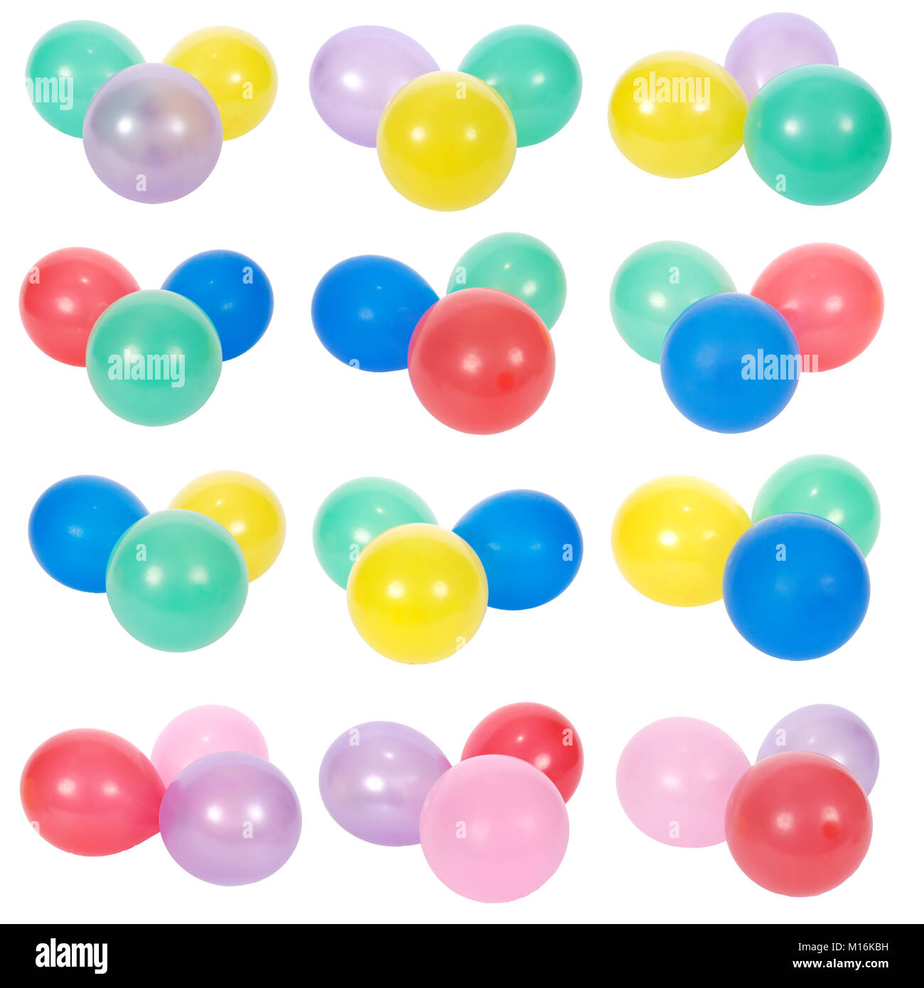 Red. Yellow. Green. Pink. Blue. Violet. Balloons isolated on white ...