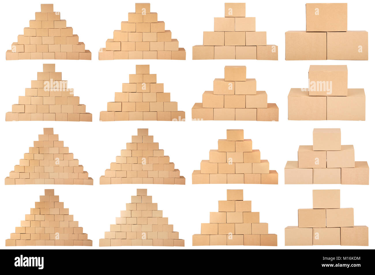 Cardboard boxes.Pyramid from boxes on white background Stock Photo - Alamy