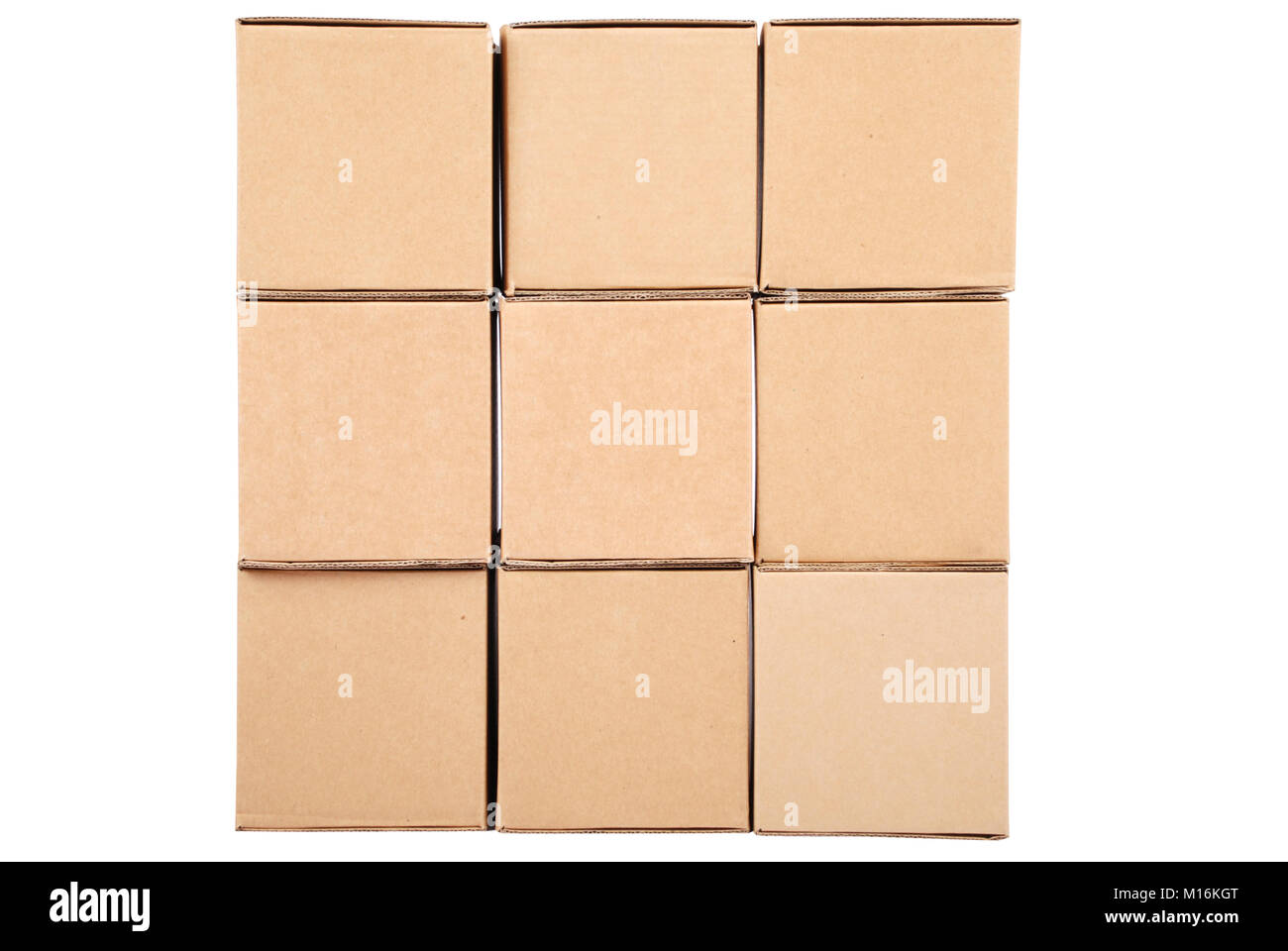 Cardboard boxes on white background Stock Photo - Alamy