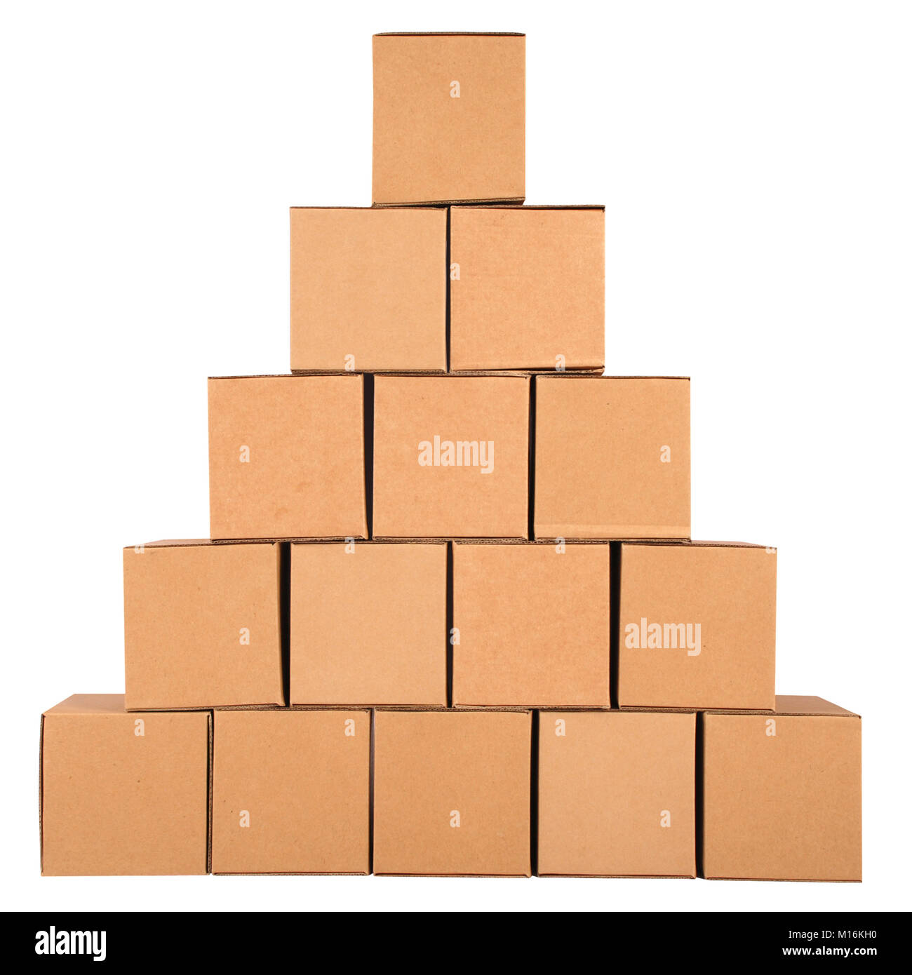 Cardboard boxes.Pyramid from boxes on white background Stock Photo - Alamy
