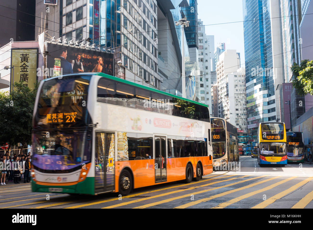 Hong Kong bus in Causeway Bay Stock Photo - Alamy