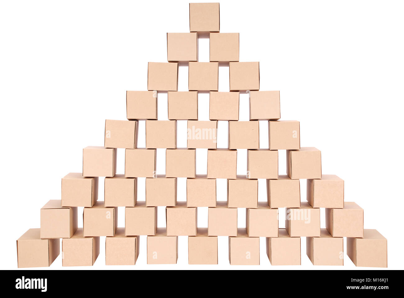 Cardboard boxes.Pyramid from boxes on white background Stock Photo - Alamy