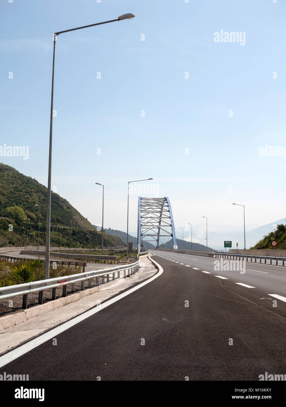 MESSINIA - GREECE, APRIL 3,2016: The new bridge constructed at Tsakona ...