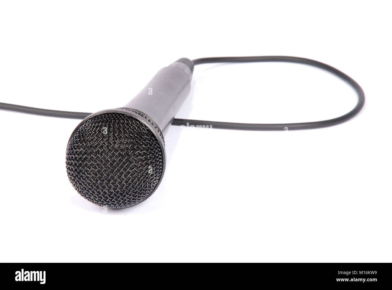 one microphone isolated on white background Stock Photo - Alamy