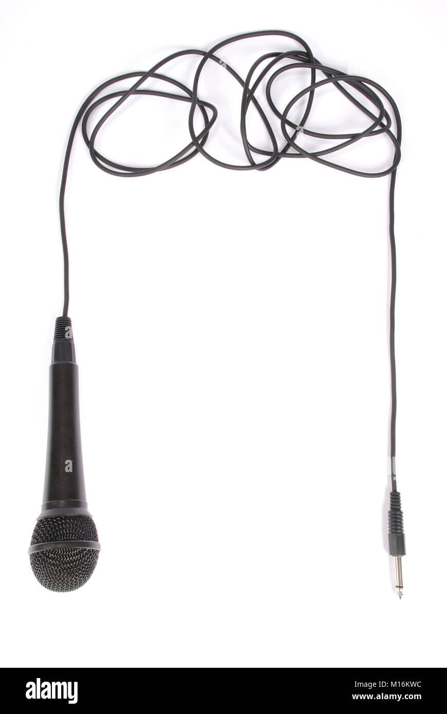 one microphone isolated on white background Stock Photo - Alamy