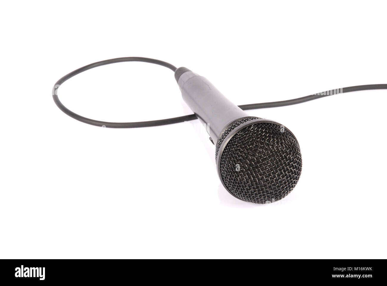 one microphone isolated on white background Stock Photo - Alamy