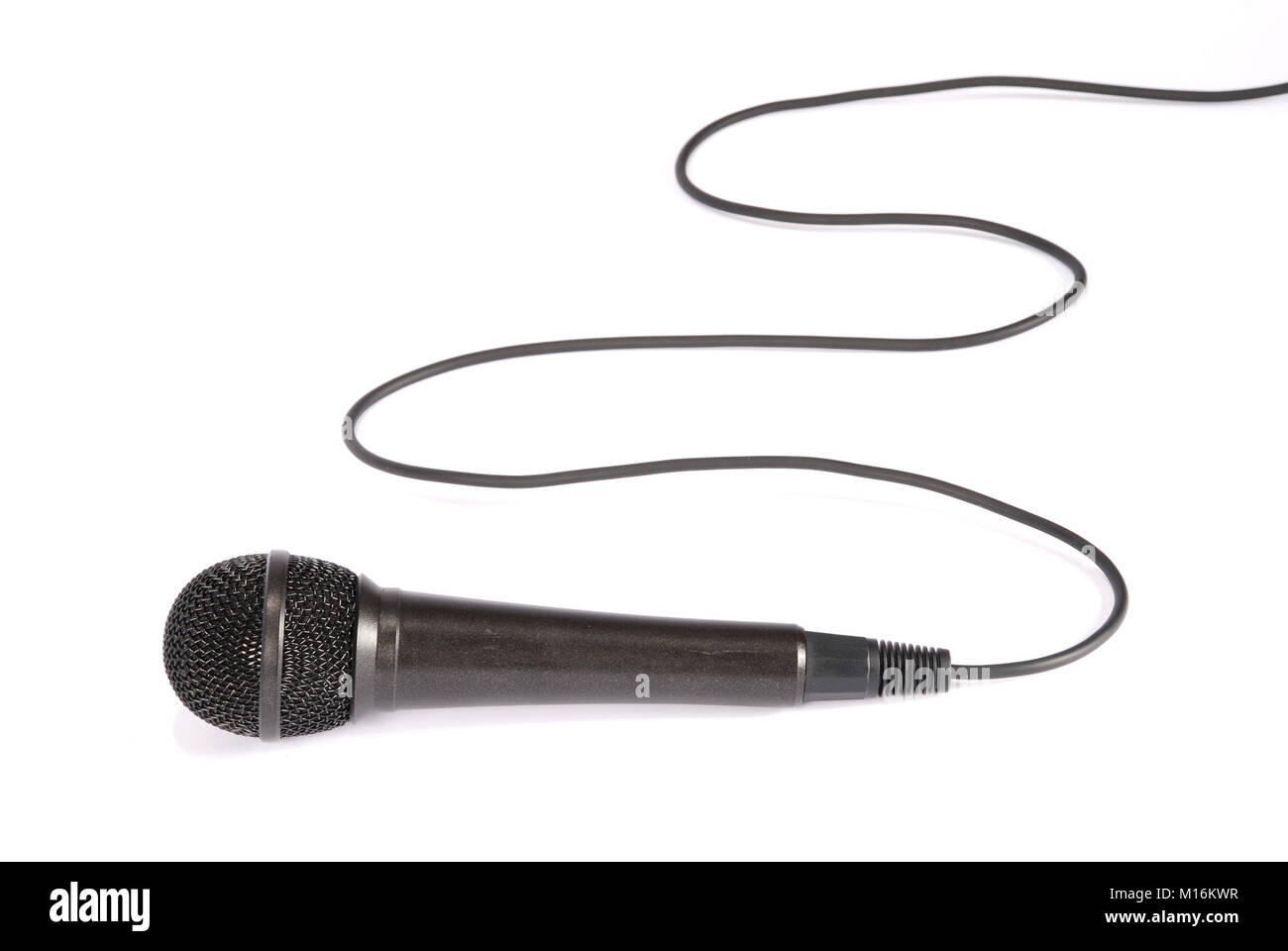 one microphone isolated on white background Stock Photo - Alamy