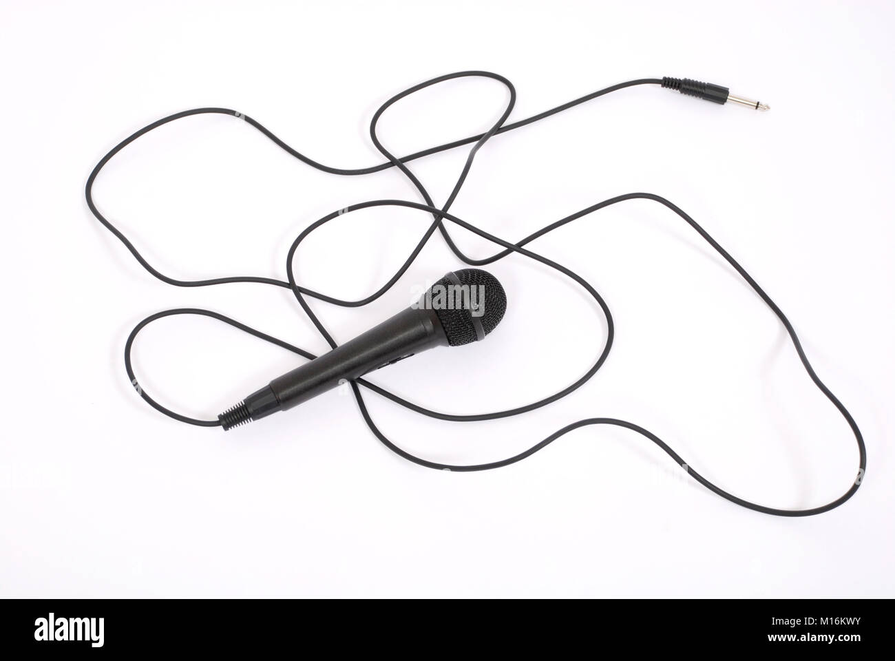 one microphone isolated on white background Stock Photo - Alamy