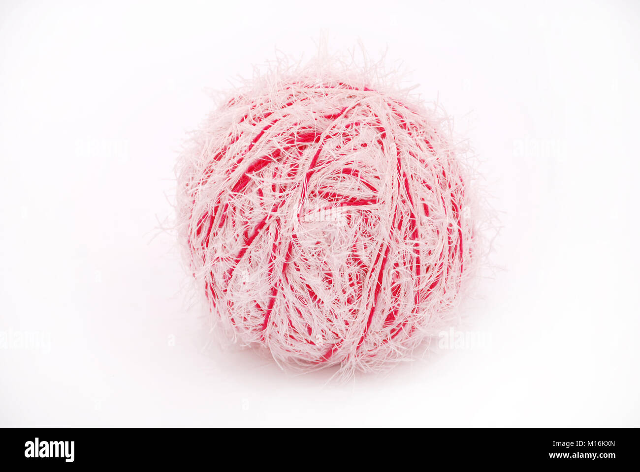 red and white threads clew isolated on a white background Stock Photo ...